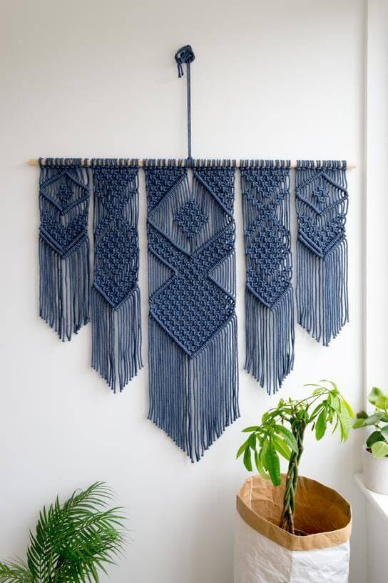 Macrame Wall Hanging Navy Blue – The Colours