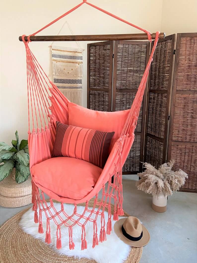 Handmade Macrame Swing, Hanging Chair – The Colours