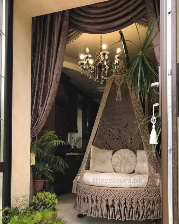 Macrame Luxury Swing , Outdoor/Indoor Swing, Jhula, Handmade Macrame ...