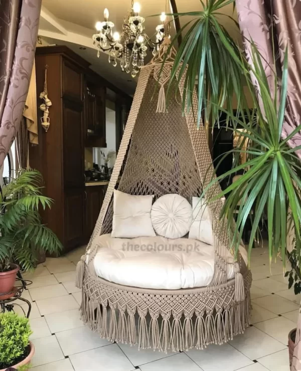 Macrame Luxury Swing , Outdoor/Indoor Swing, Jhula, Handmade Macrame ...