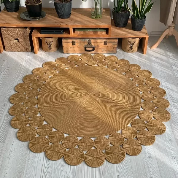 Boho Round Rug, Entryway Rug ,Round Rug, Rope Rug, Area Carpet Floor ...